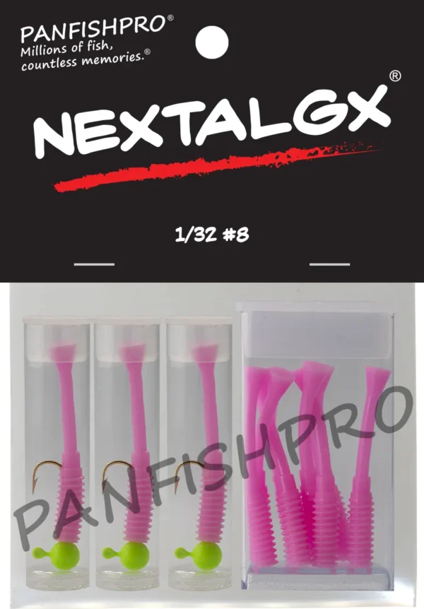 1/32 #8 Green Chartreuse/Bubble Gum NEXTALGX Jig & Tail Pack – PANFISHPRO®